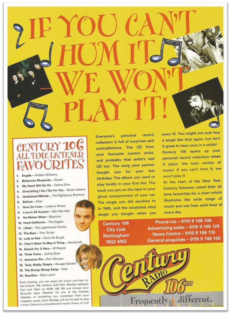 Radio Moments - Clips / Century 106 - promos from 1999